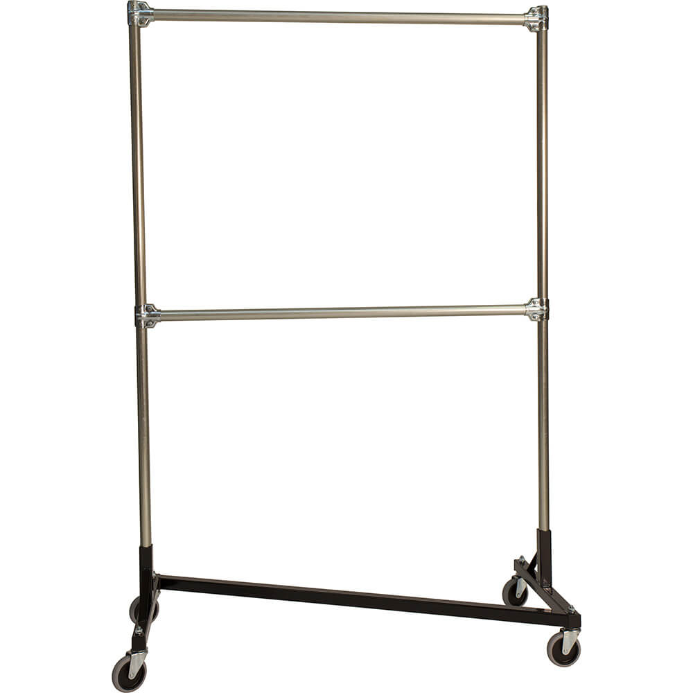 Black Z-Rack, Heavy Duty Clothes Rack 48″ L x 72″ Uprights, Double Rail ...