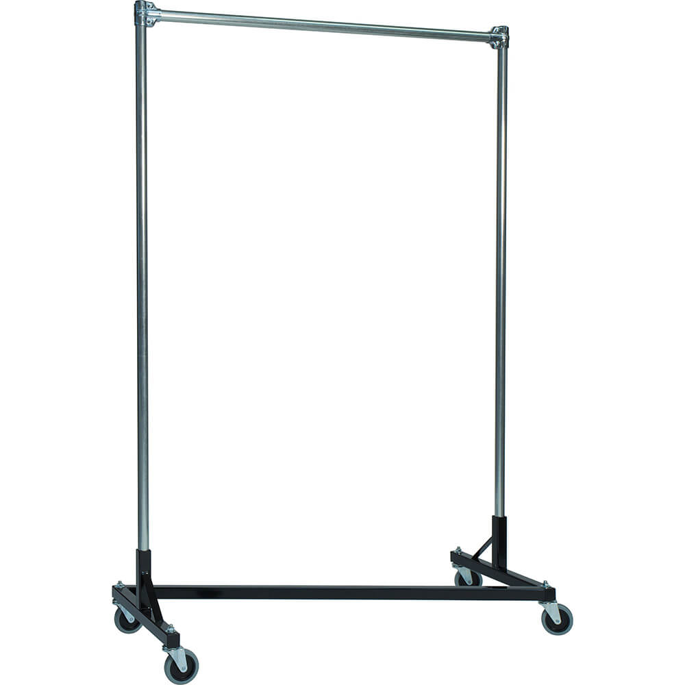 Black Z-Rack, Heavy Duty Clothes Rack 75″ L x 84″ Uprights, Single Rail ...