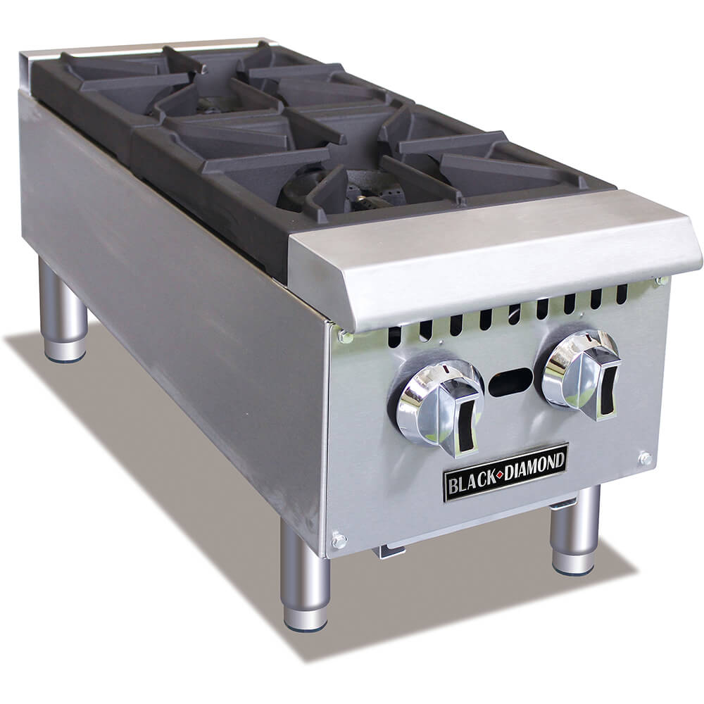 Stainless Steel Double Burner Commercial Gas Hot Plate, 50,000 Total ...