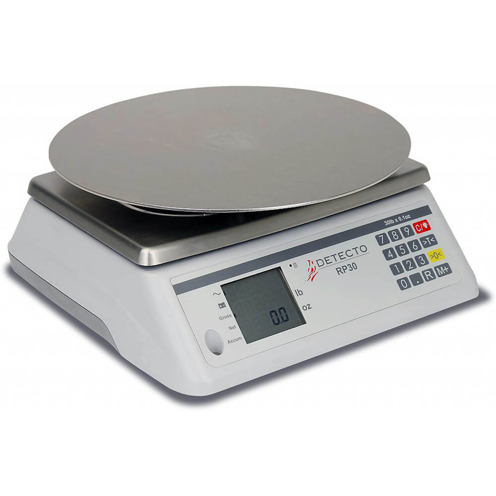 White, Stainless Steel Rotating Base Digital Scale, 13″ Round Base ...