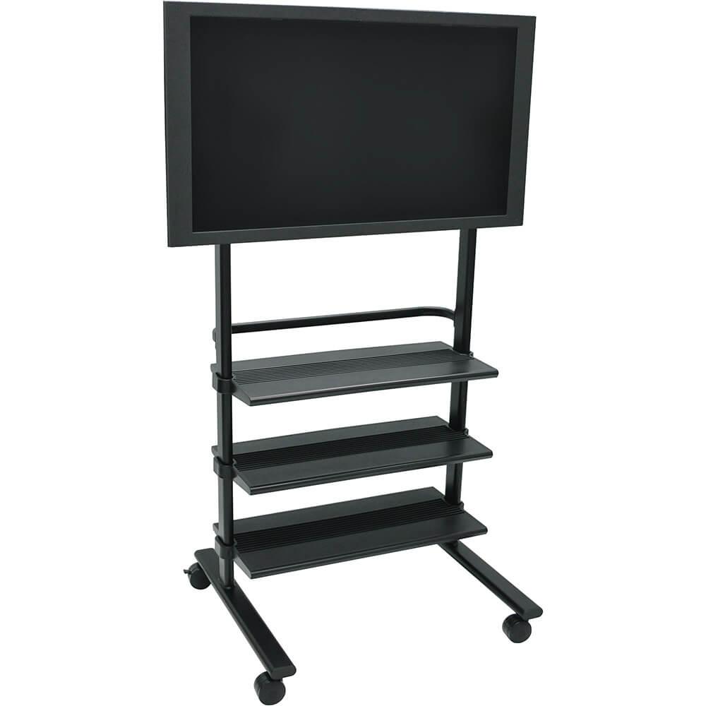 Black, Universal LCD/Flat Panel TV Cart With 3 Shelves – DEI Equipment